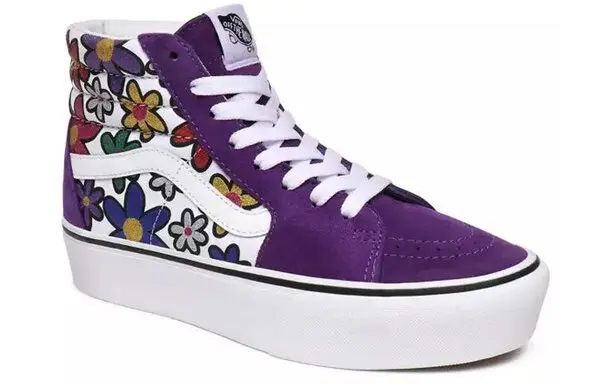 VANS Sk8-hi Platform 2 Glitter Daisies High Top Sneakers - Purple