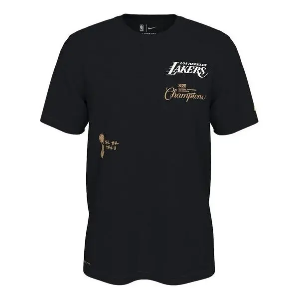Nike Nba 2020 Los Angeles Lakers Basketball Short Sleeve Black T-shirt - Default Color