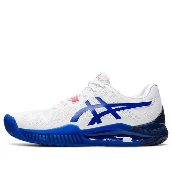 Asics Gel Resolution 8 Wide Tennis Shoes - White/blue