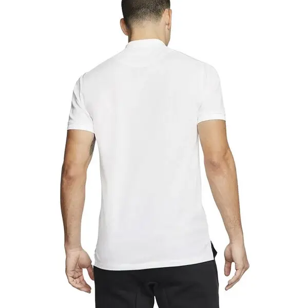Nike Geometry Pattern Embroidered Short Sleeve Polo Shirt White