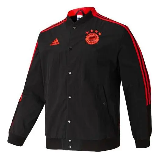 Adidas Fcb Cny Bomber Series Soccer/football Sports Printing Aviator Jacket - Black