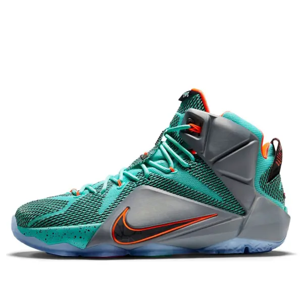 Nike Lebron 12 'nsrl' High Top Basketball Shoes - Green/black/grey