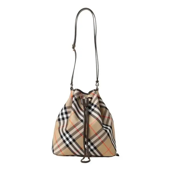 Burberry Vintage Check Coated Cotton Bucket Bag - Beige