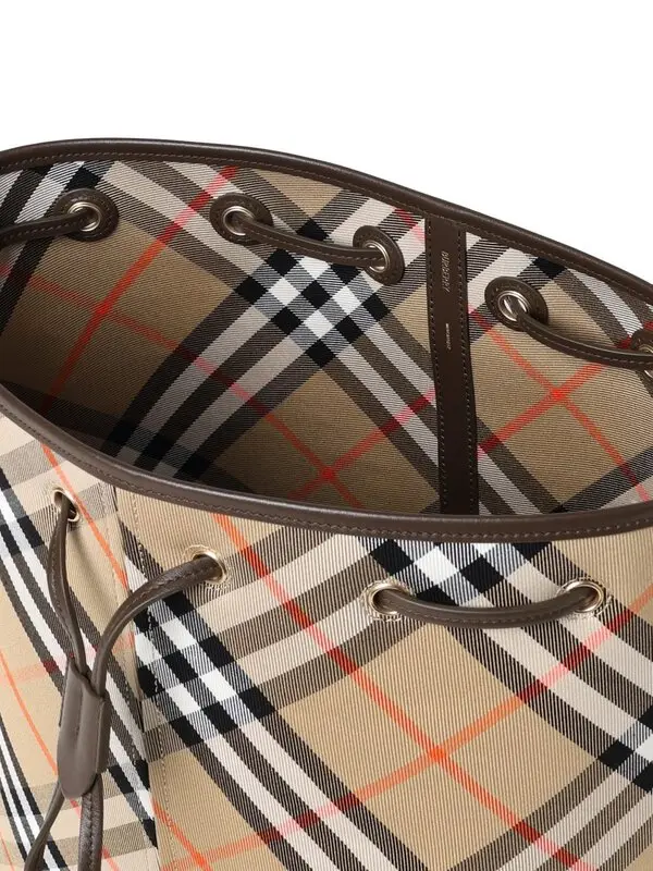 Burberry Vintage Check Coated Cotton Bucket Bag