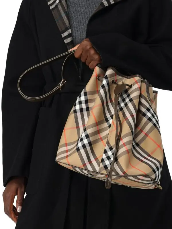 Burberry Vintage Check Coated Cotton Bucket Bag
