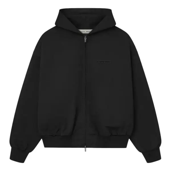 Fear Of God Poly Twill Bomber Hoodie - Jet Black