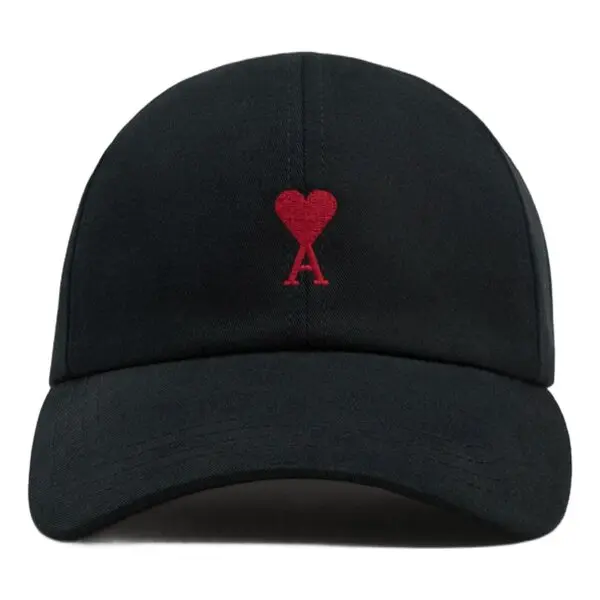 AMI Paris Cotton De Coeur Embroidery Cap