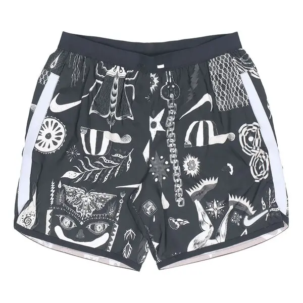 Nike Graffiti Print Running Shorts - Black