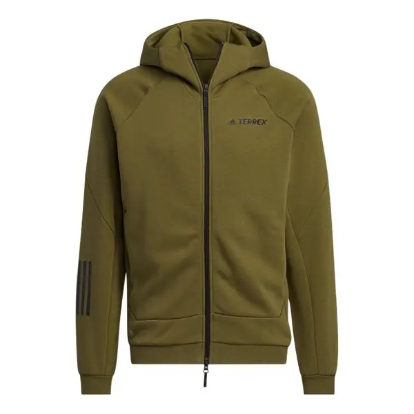 Adidas Knit Full-zip Hooded Jacket With Logo - Default Colorway