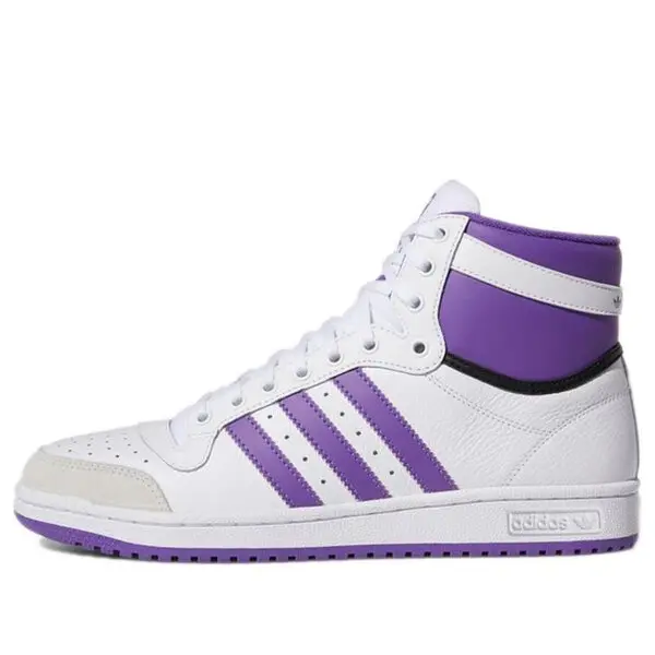 Adidas Top Ten High Top Sneakers - White/purple
