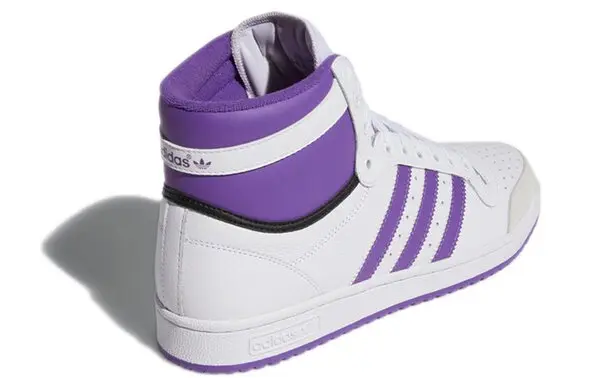 Adidas Top Ten High Top Sneakers - White/purple