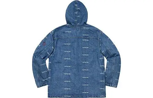 Supreme Logo Denim Turnout Jacket - Blue