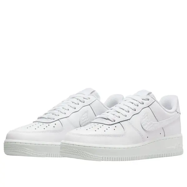 Nike Force 1 Low Pebble Croc Sneakers - White/neutral Grey