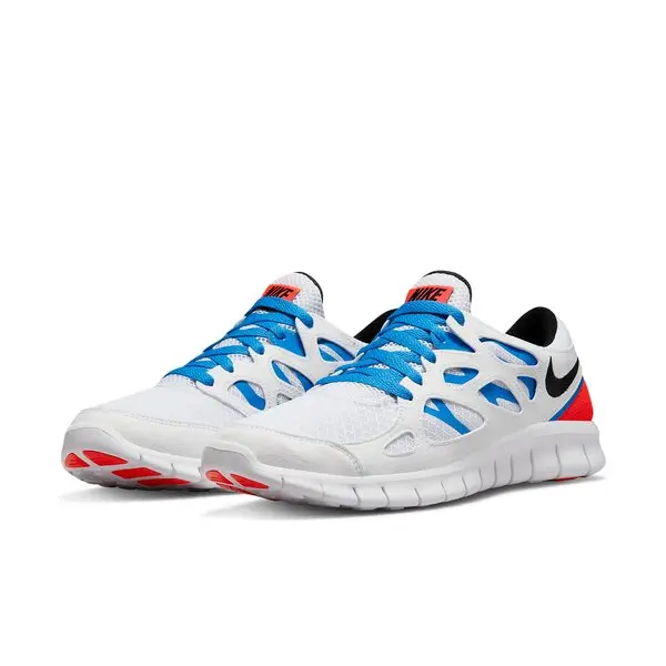 Nike Free Run 2 Athletic Sneakers - White/blue/red