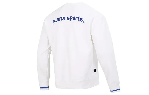 PUMA Team Crew Tr Logo Long Sleeve Sweater - White