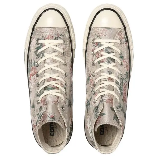 CONVERSE Chuck Taylor All Star High Top Floral Sneakers - Tan/white