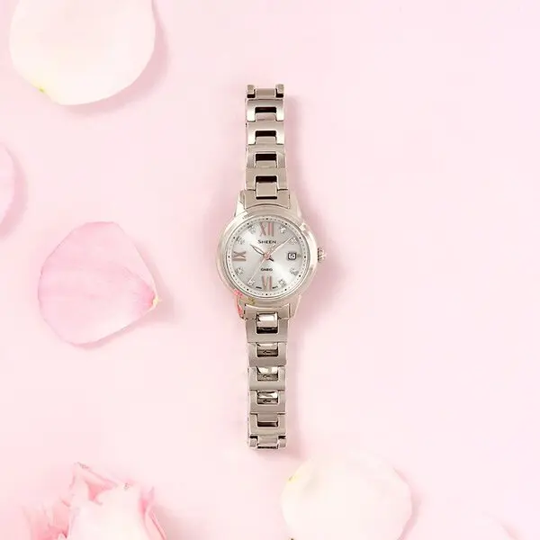 Casio Sheen Analog Quartz Watch With Sapphire Crystal - White