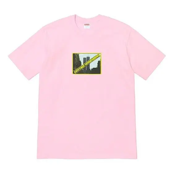 Supreme Ss19 Greetings Tee Printing Short Sleeve - Pink