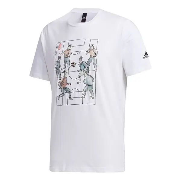 Adidas Ub Gfx Tee 2 Funny Printing Sports Short Sleeve - White