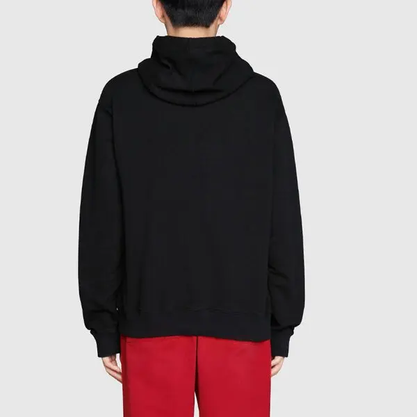 Gucci X Freya Hartas Animal Print Drawstring Hoodie - Black