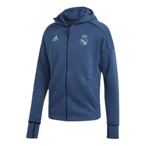 Adidas Real Madrid Hooded Jacket - Dark Blue