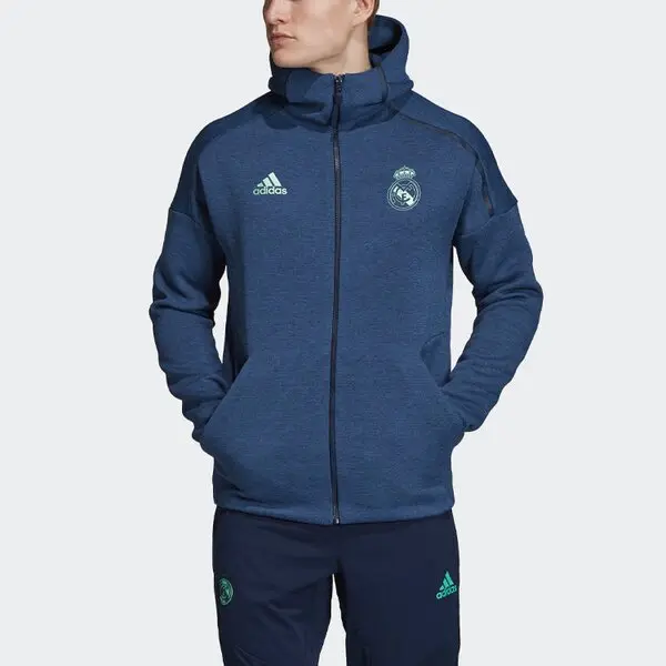 Adidas Real Madrid Hooded Jacket - Dark Blue