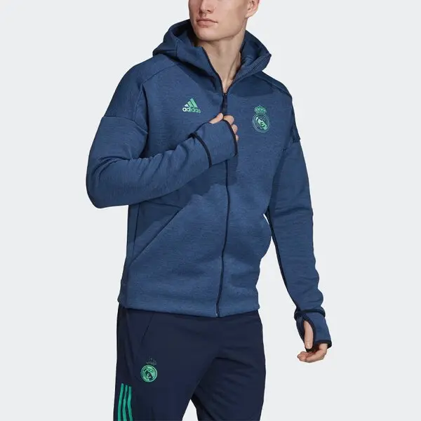 Adidas Real Madrid Hooded Jacket - Dark Blue