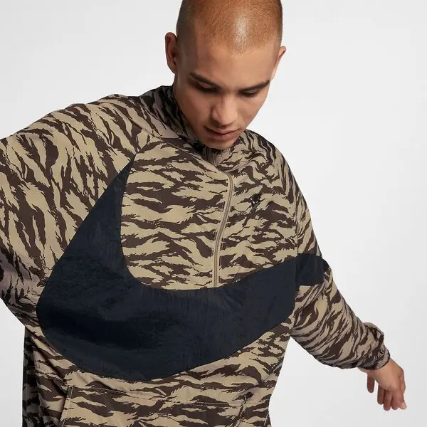 Nike Aop Swoosh Half Zip Woven Jacket