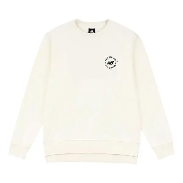 NEW BALANCE Logo Pullover Sweatshirt Asia Sizing 'white Black - White/black