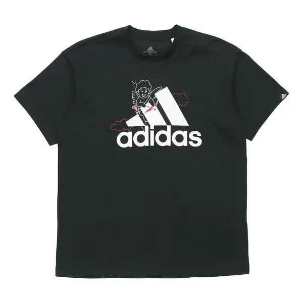 Adidas U Vday T" Athleisure Graphic T-shirt - Black
