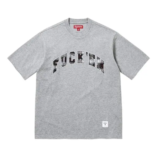 Supreme Ss26 Fuck Em Plaid S/s T-shirt - Grey