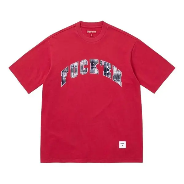 Supreme Ss26 Fuck Em Plaid S/s T-shirt - Red