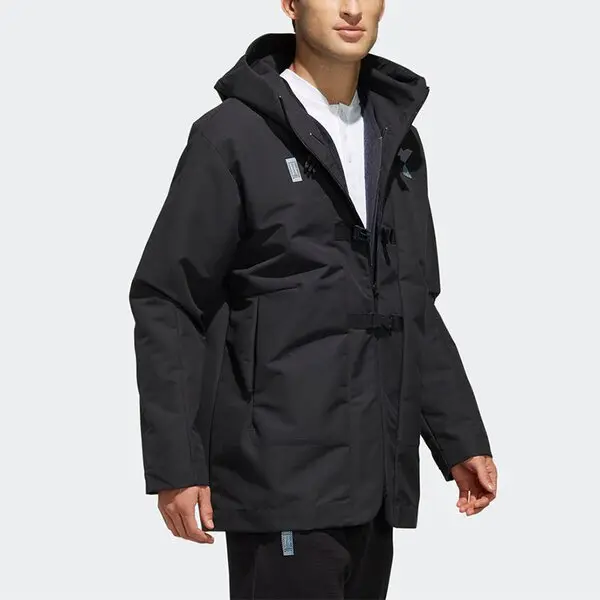 Adidas Loose Fit Casual Jacket With Buckle Detail - Black