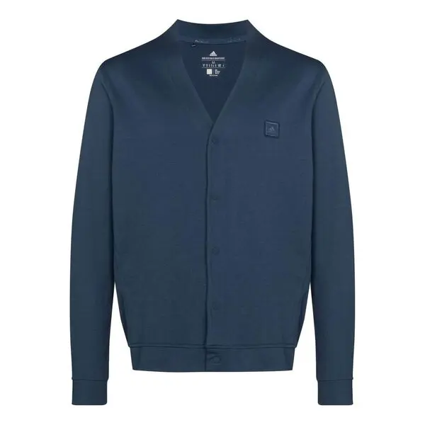 Adidas Logo Embroidered V Neck Long Sleeves Knitwear Blue - Default Colorway