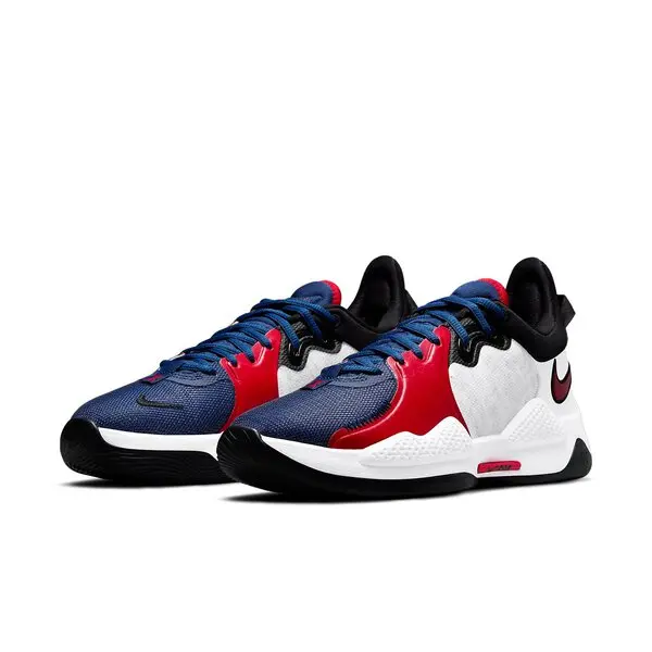 Nike Pg 5 "white University Red" Sneakers - Blue/red/black