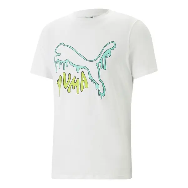 PUMA Graphic Melted Cat T-shirt - White