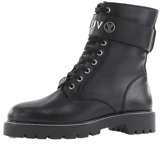 LOUIS VUITTON Territory Flat Ranger Boots - Black/silver