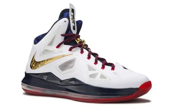 Nike Lebron 10+ Sport Pack Basketball Sneakers - White/goldyellowgold/black