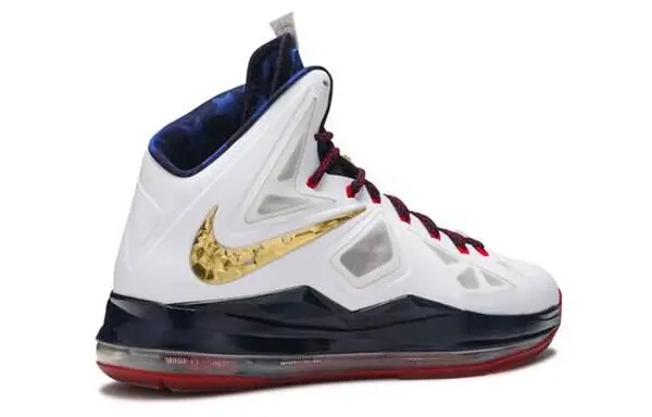 Nike Lebron 10+ Sport Pack Basketball Sneakers - White/goldyellowgold/black