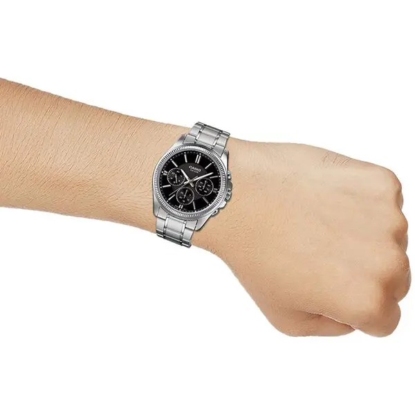Casio Stainless Steel Quartz Analog Watch - Black