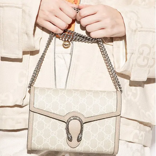 Gucci Dionysus Gg Mini Chain Wallet - Beige