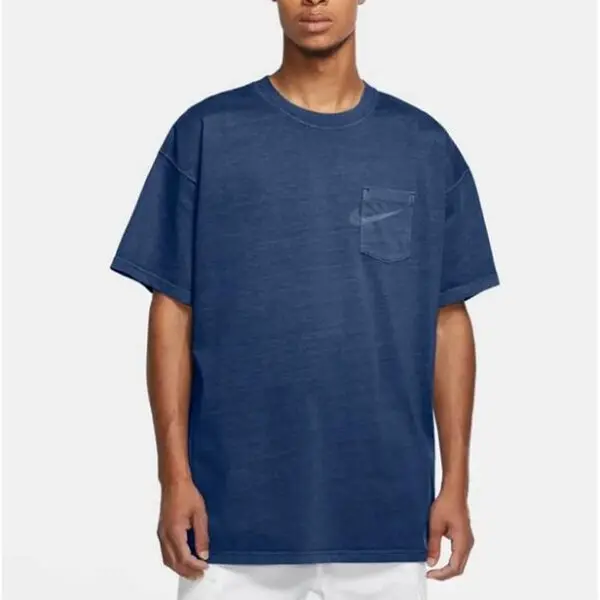 Nike As M Nk Sb Tee Pkt Round Neck Short Sleeve Blue - Navy
