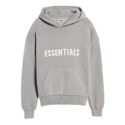 Fear Of God Ss21 Knit Logo Hoodie - Grey