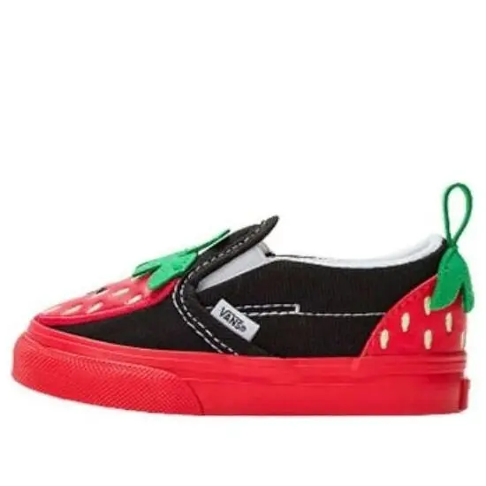 VANS Slip-on Sneakers With Strawberry Detailing - Black/red