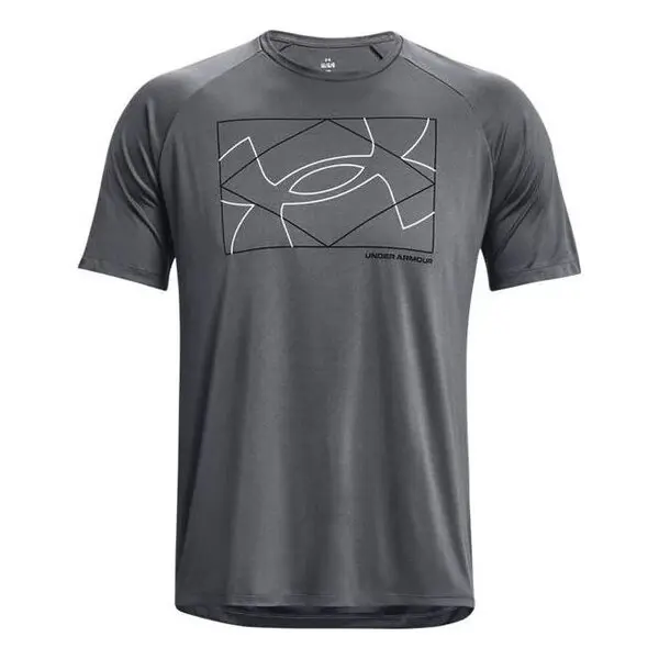 Under Armour Velocity Logo Print Round Neck Training T-shirt - Grey