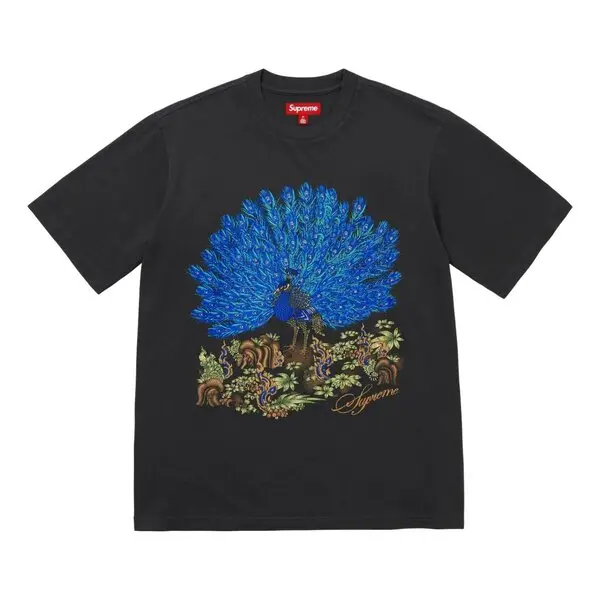 Supreme Fw25 Peacock S/s T-shirt - Black
