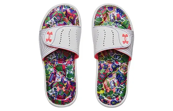 Under Armour Ignite Graphic Footbed Slide Sandals - White/blitz Red