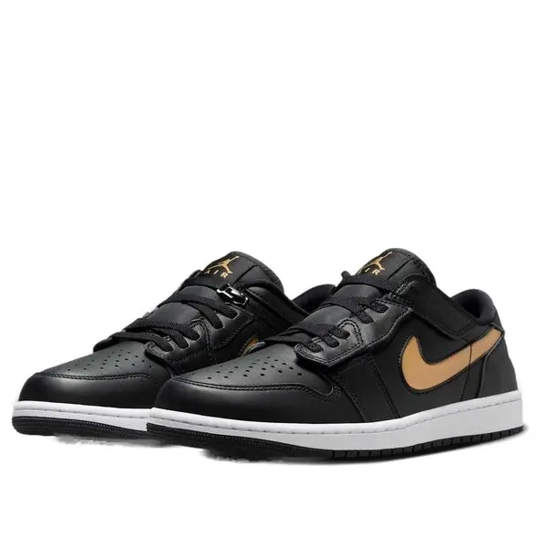 JORDAN 1 Low Easyon "black Metallic Gold" Sneakers - Black/white/metallic Gold