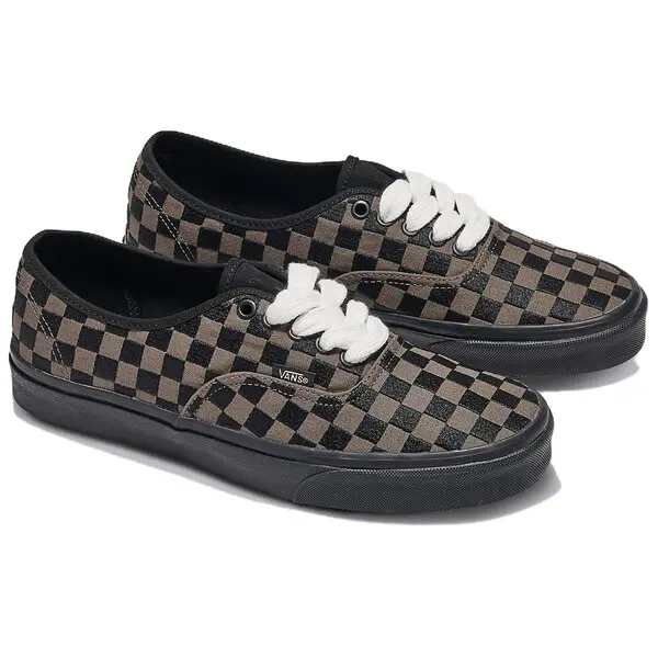 VANS Authentic Embroidered Checkerboard Sneakers - Black
