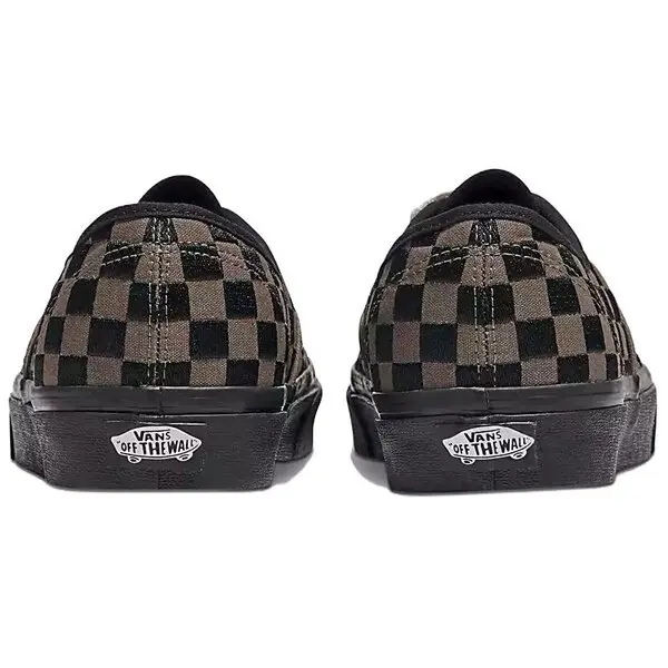 VANS Authentic Embroidered Checkerboard Sneakers - Black